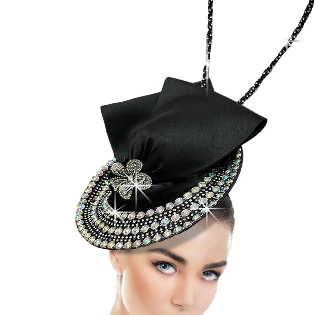 FA3424 Caprice-Black AB Church Fascinator – Church Suits Fast